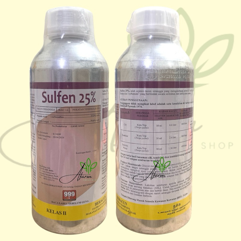 SULFEN 25% 1Liter/Racun Serangga Thrips/Furadan air/Carbosulfan 25% ...