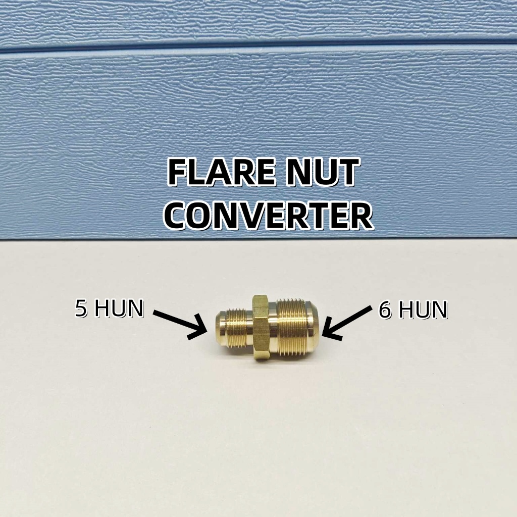(5HUN TO 6HUN) FLARE NUT CONVERTER COPPER TUBE (1/4'' - 3/8") FITTING ...