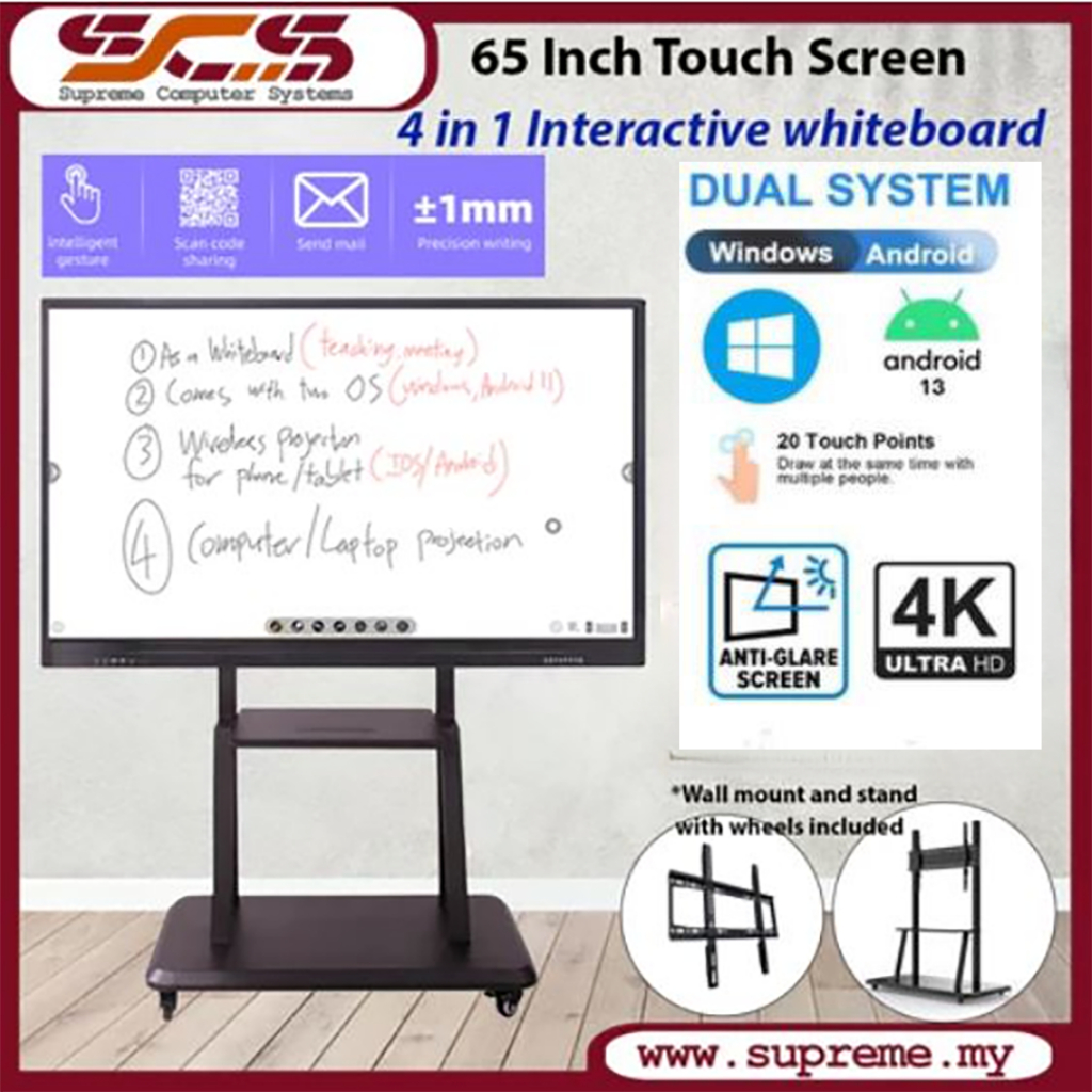 65 Inch 4 In 1(Papan Putih, Projector, All In One Komputer and Android ...