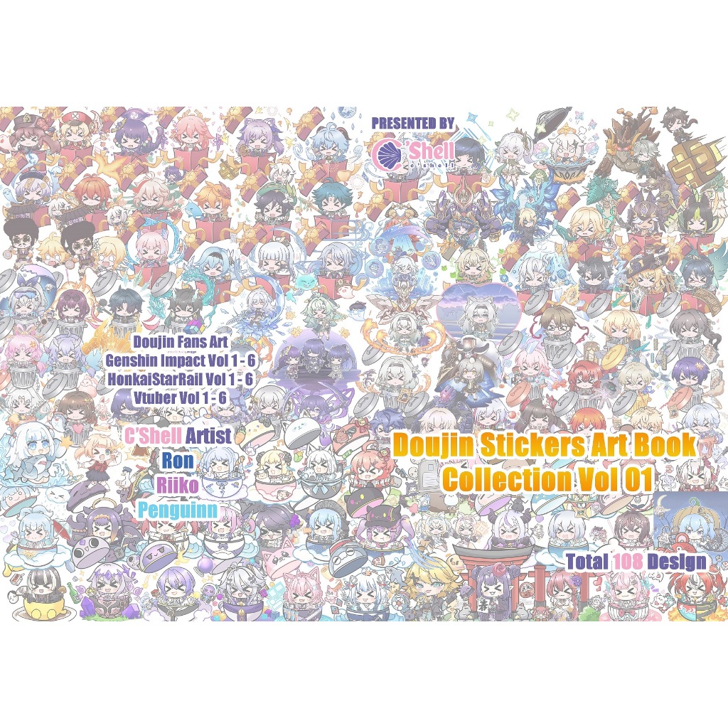 Doujin Stickers Fan Art Book Collection (Genshin Hutao Furina , Honkai ...