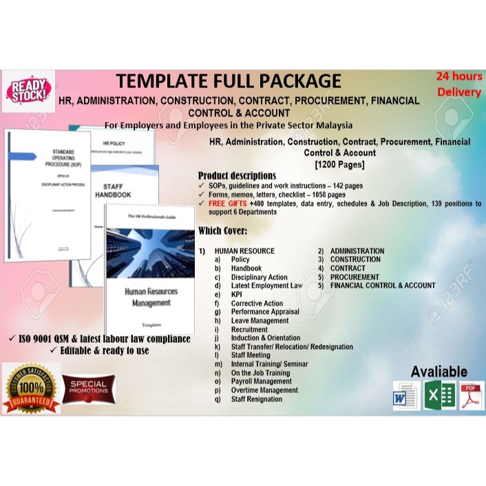 FULL PACKAGE 1200+ 🔥HR, ADMIN, ACCOUNT, CONSTRUCTION, PROCUREMENT ...