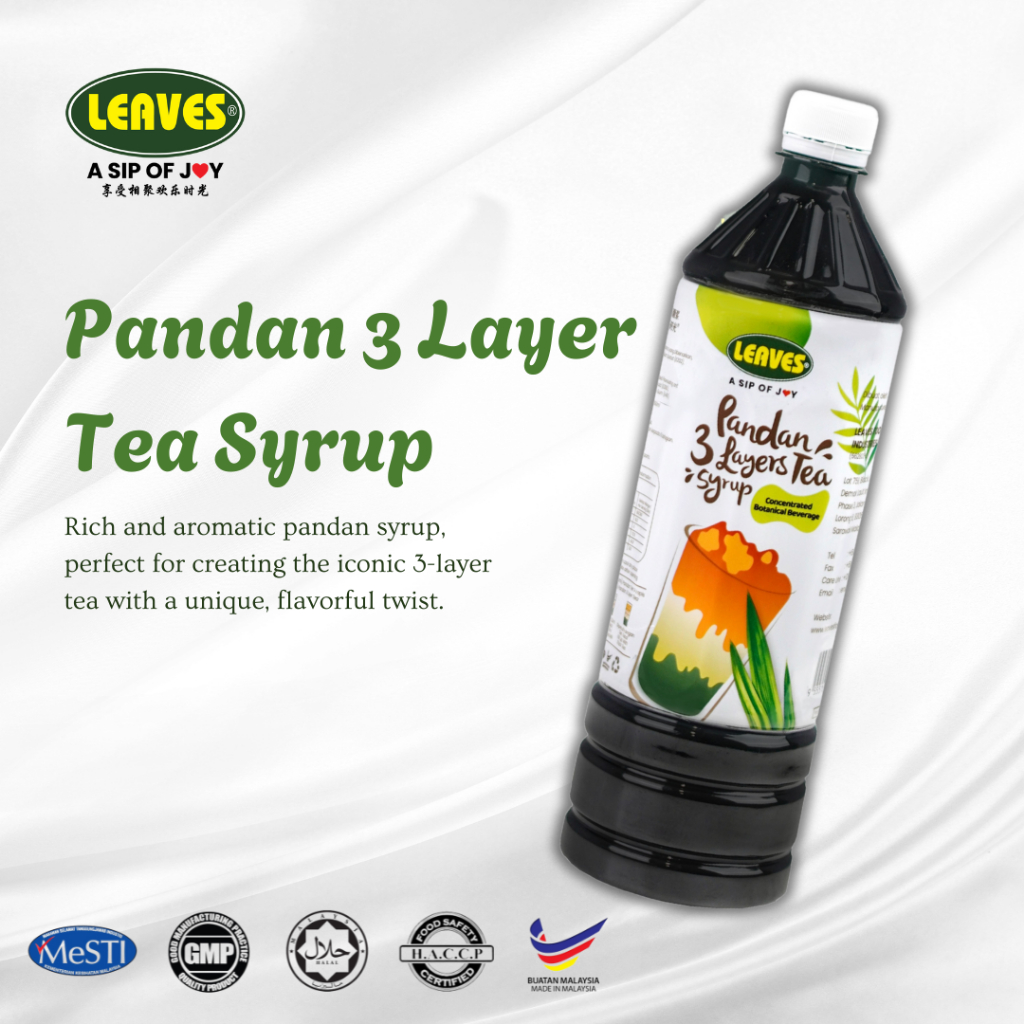 Leaves Pandan 3 Layer Tea Syrup - Sirap Pandan Teh 3 Lapis 班兰口味三色奶茶糖浆 ...