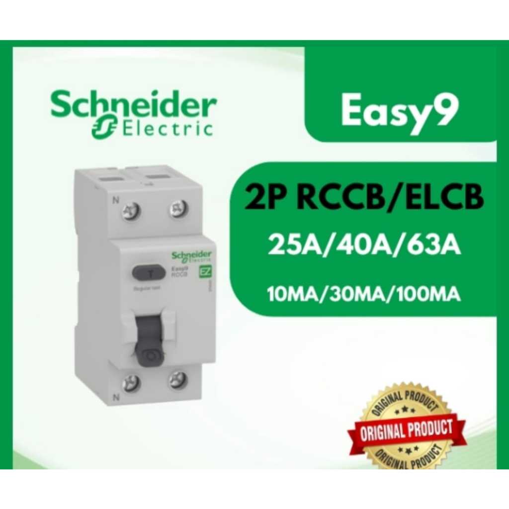 Schneider Electric Easy9 RCCB 2Pole 25A-40A-63A-AC-type 230V | Shopee ...