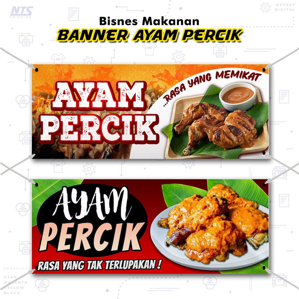 READY DESIGN BANNER AYAM PERCIK - PENIAGA KEDAI / GERAI / MAKANAN ...