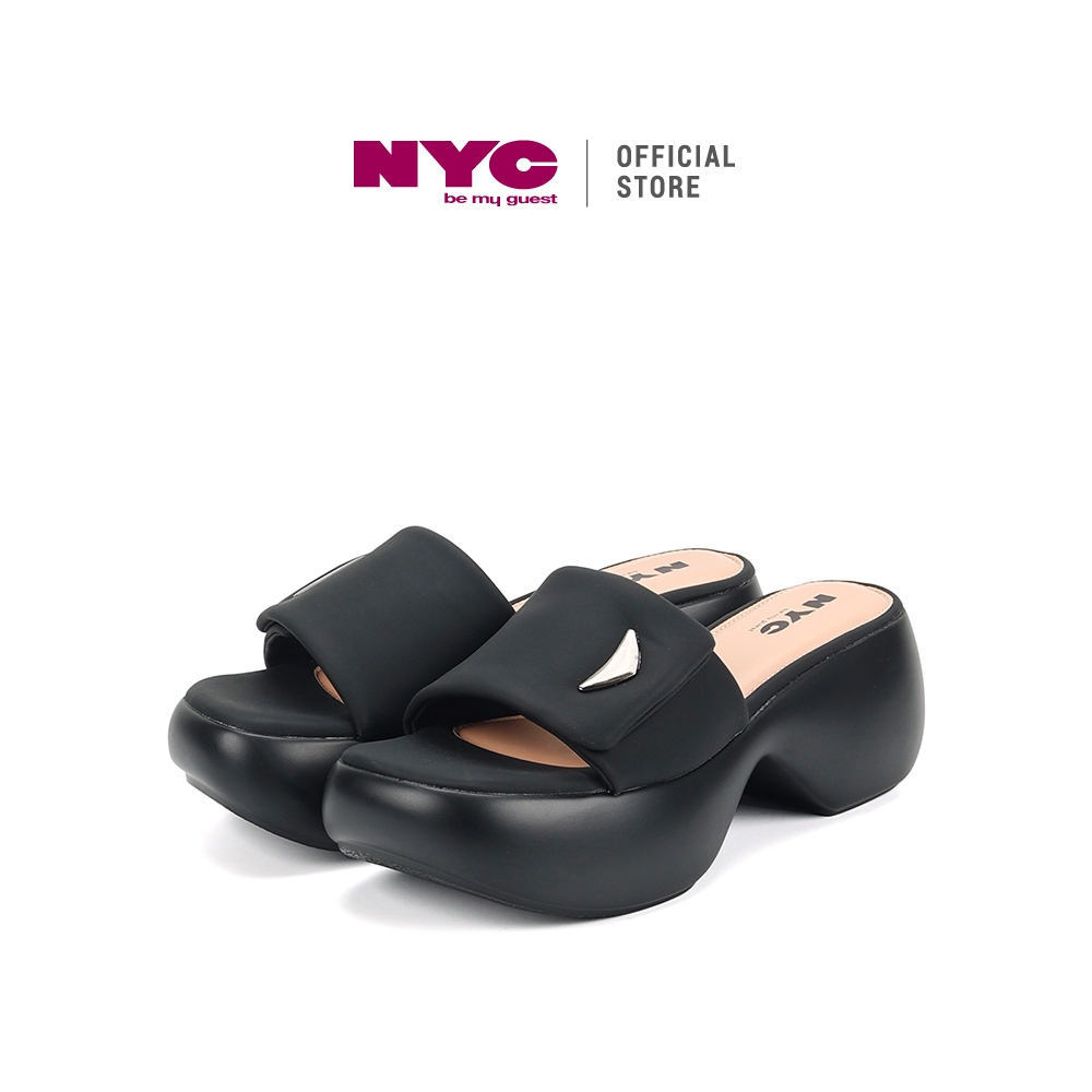 NYC Kasut Perempuan Casey Wedges Sandals -N72413-TF01SV-1-BLACK ...