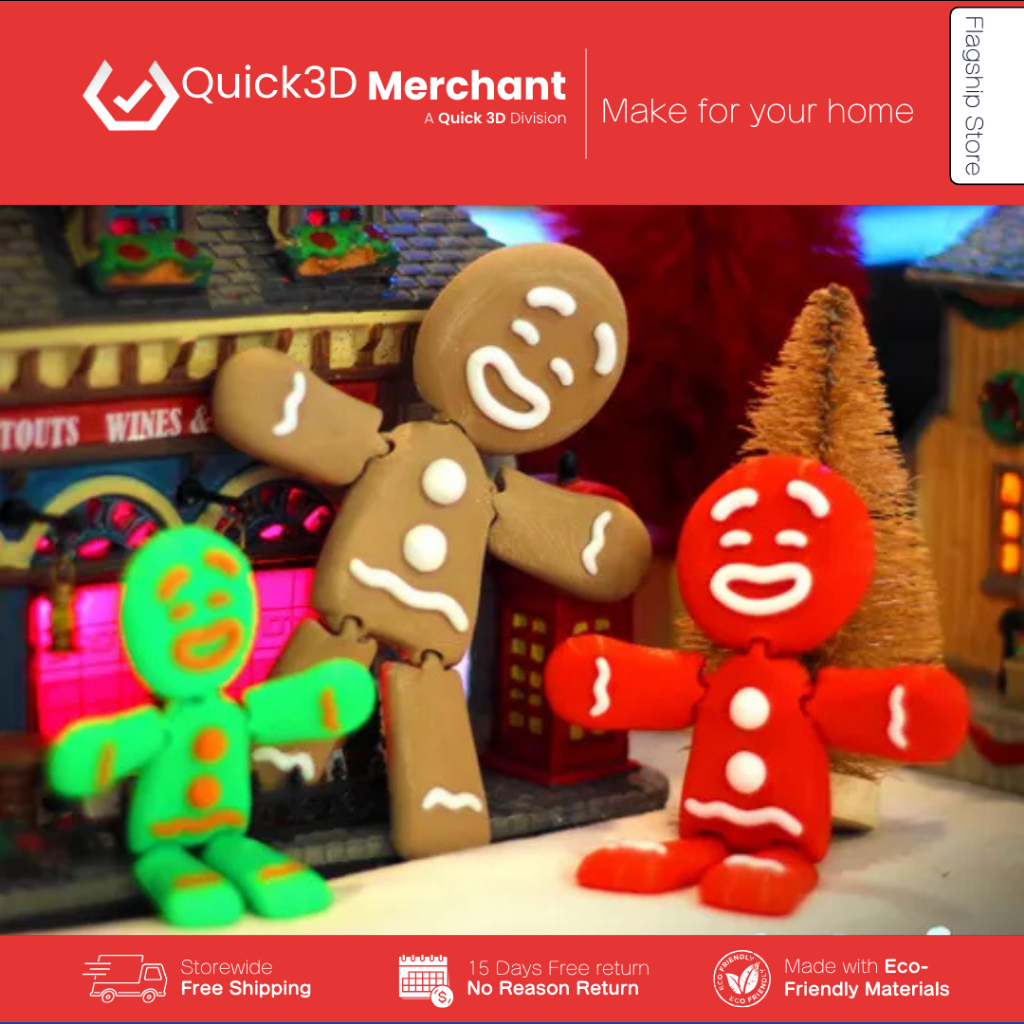 Articulated Gingerbread Man – Fully 3D Printed & Flexible 🍪 | Toy For ...