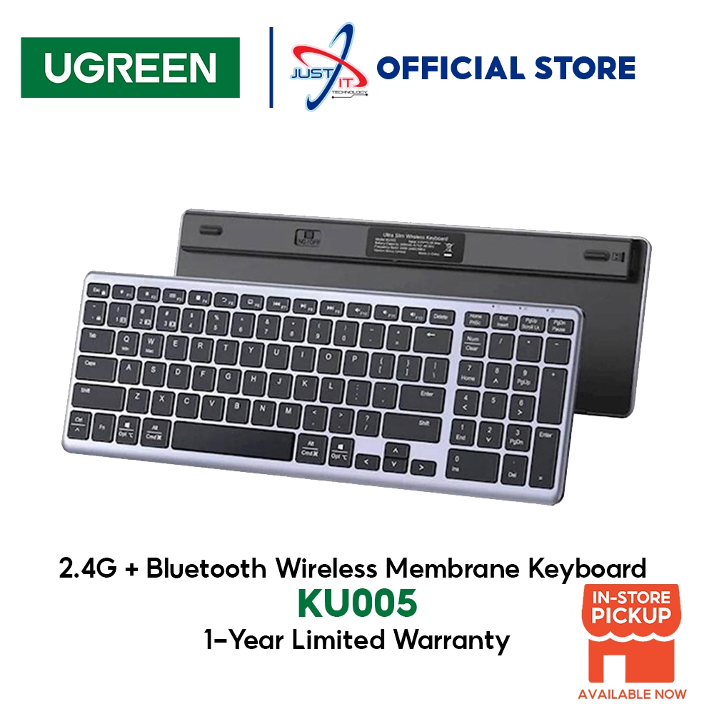 UGREEN KU005 2.4G + BLUETOOTH WIRELESS MEMBRANE KEYBOARD | Shopee Malaysia