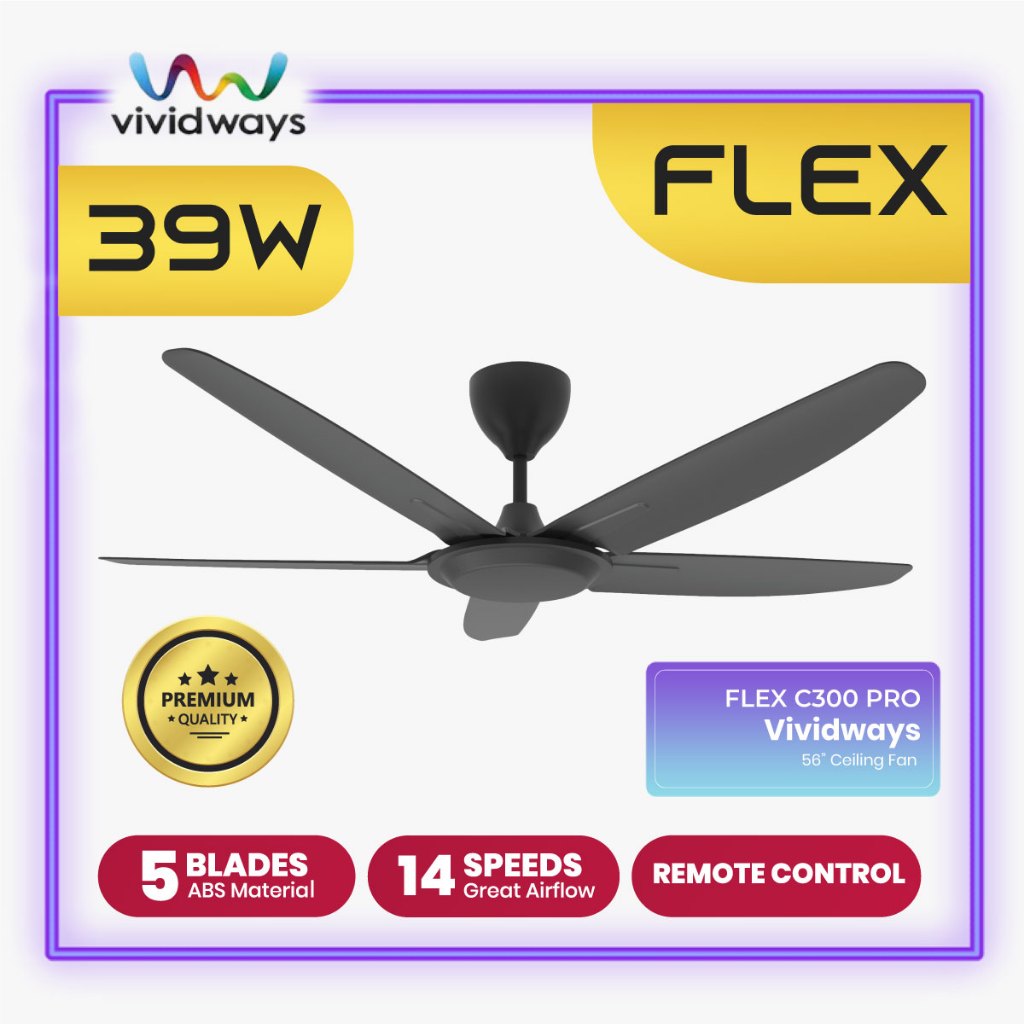 K2 VIVIDWAYS FLEX C300 PRO 56" Inch Ceiling Fan | Shopee Malaysia