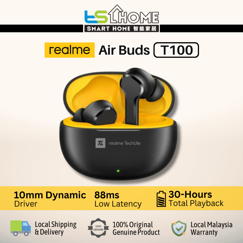 realme TechLife Buds T100 True Wireless Earbuds 28 Hours Playback ...