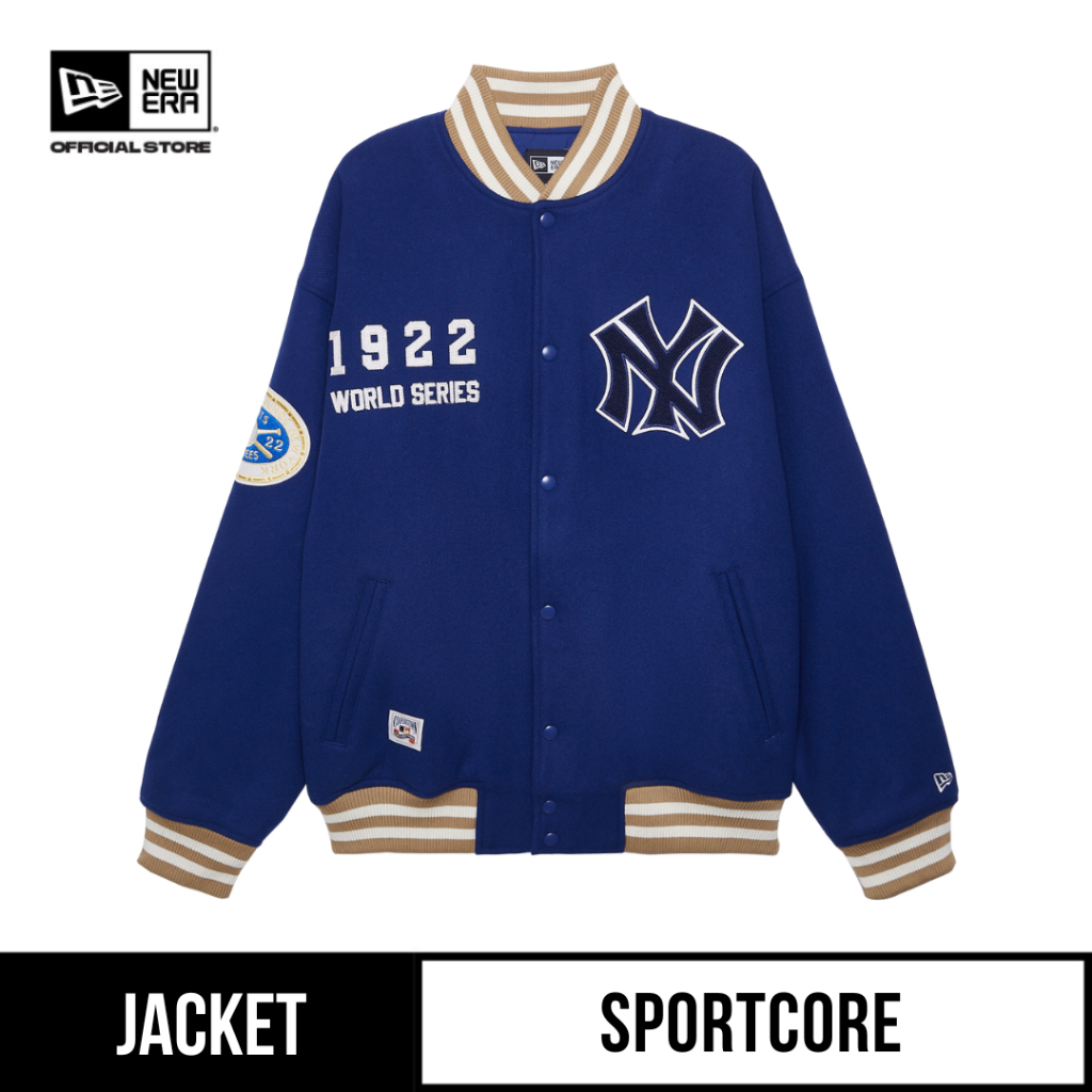 New Era New York Yankees Retro Sportcore Navy Padded Jacket | Shopee ...