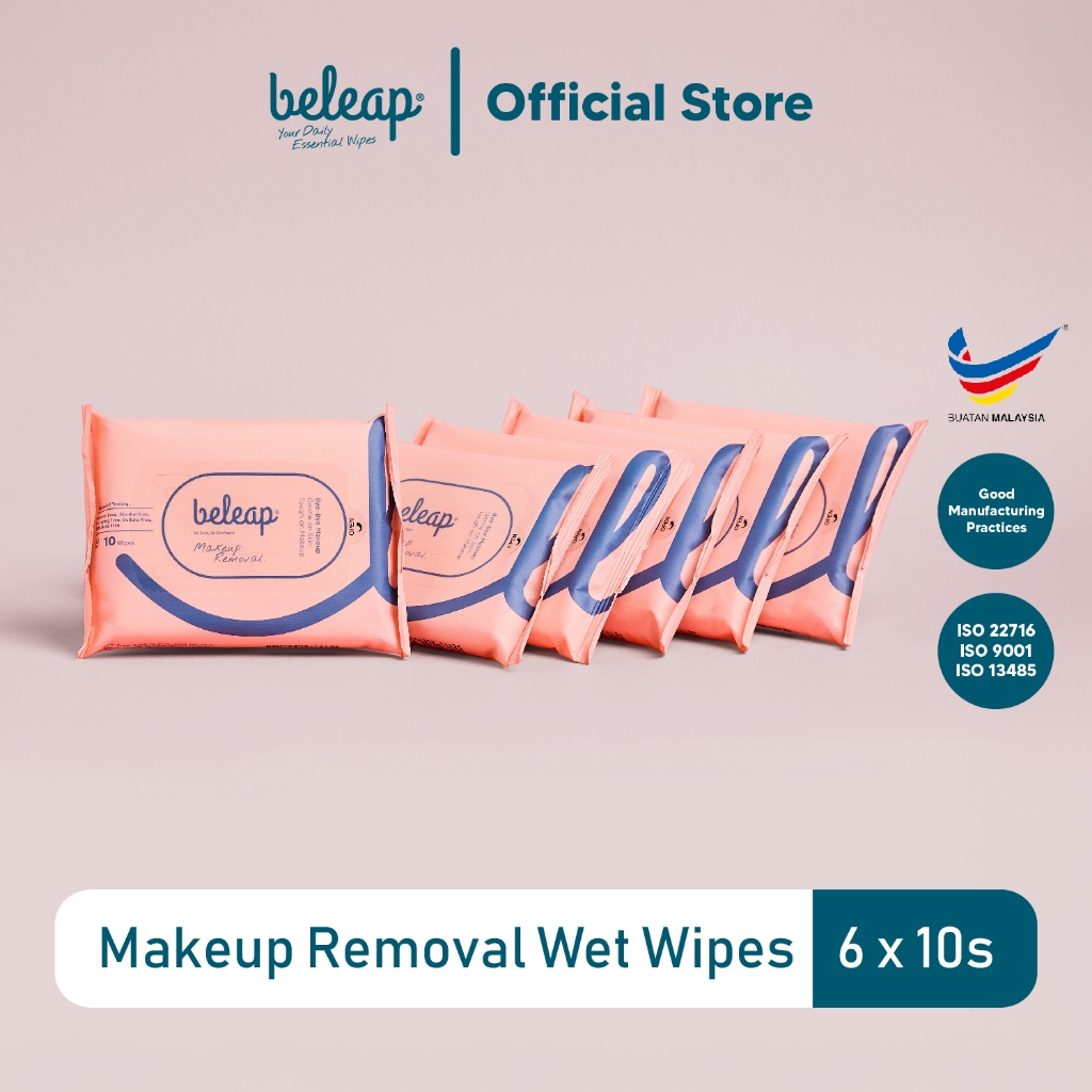 beleap MINI Biodegradable MakeUp Removal Wet Wipe Tissue (6 x 10s ...