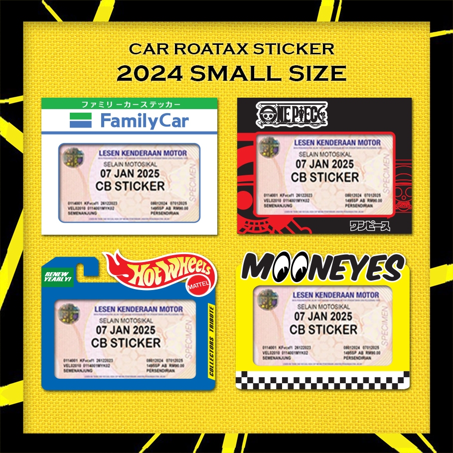 MOONEYES FAMILY CAR HOT WHEELS ONE PIECE CAR ROADTAX SMALL STICKER ...