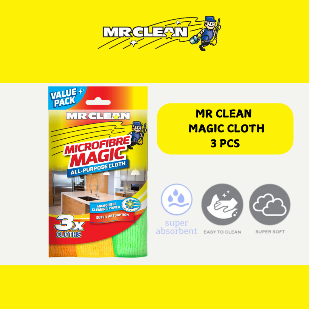 Mr Clean 3pcs Microfiber Magic Cloth Value Pack ABMH006 | Shopee Malaysia