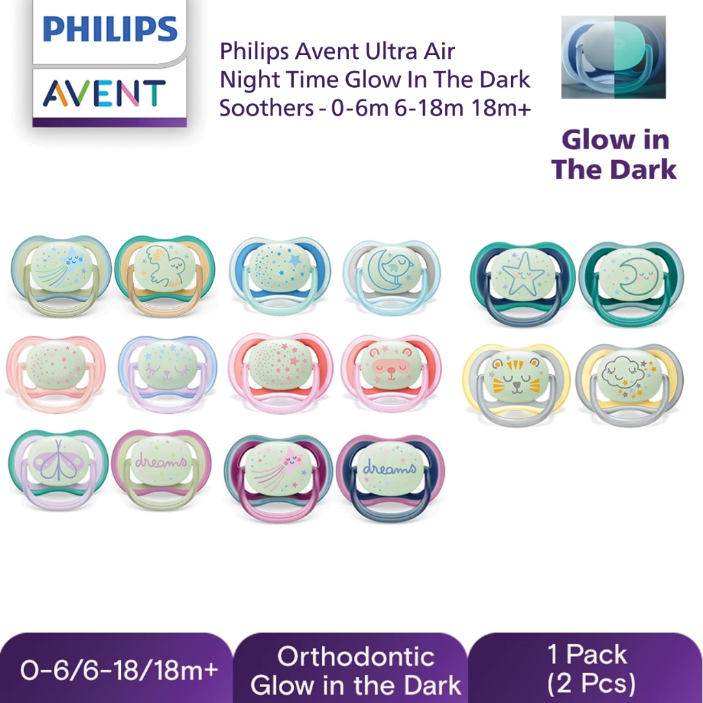 Philips AVENT 0-6 M / 6-18 M / 18M+ Ultra Air Night Time Orthodontic ...