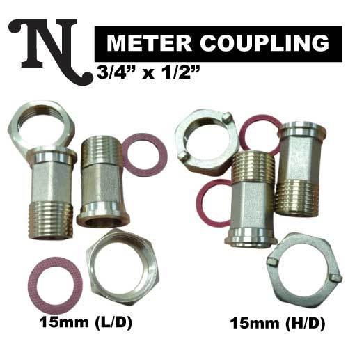 BRASS METER COUPLING SET (2PCS/PAIR) WATER METER COUPLING/WATER METER ...