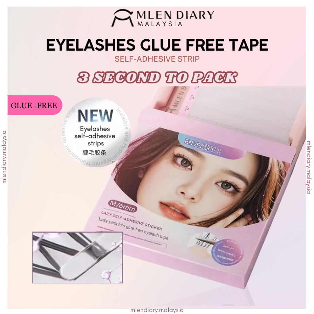 MLEN DIARY Transparent Tape Self-Adhesive Waterproof False Eyelashes ...
