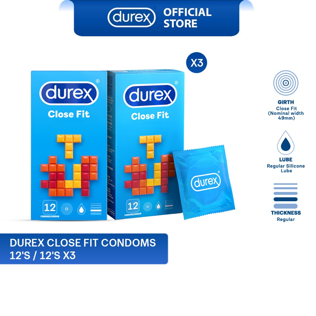 Durex Close Fit Condoms 12's/3 x 12's (Tighter) [For man] Basic, Small ...