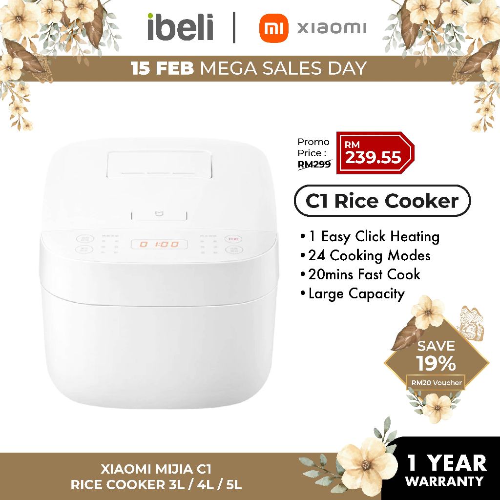 Xiaomi Mijia C1 Rice Cooker 3L 4L 5L Smart Large Capacity Household Fully Automatic ...