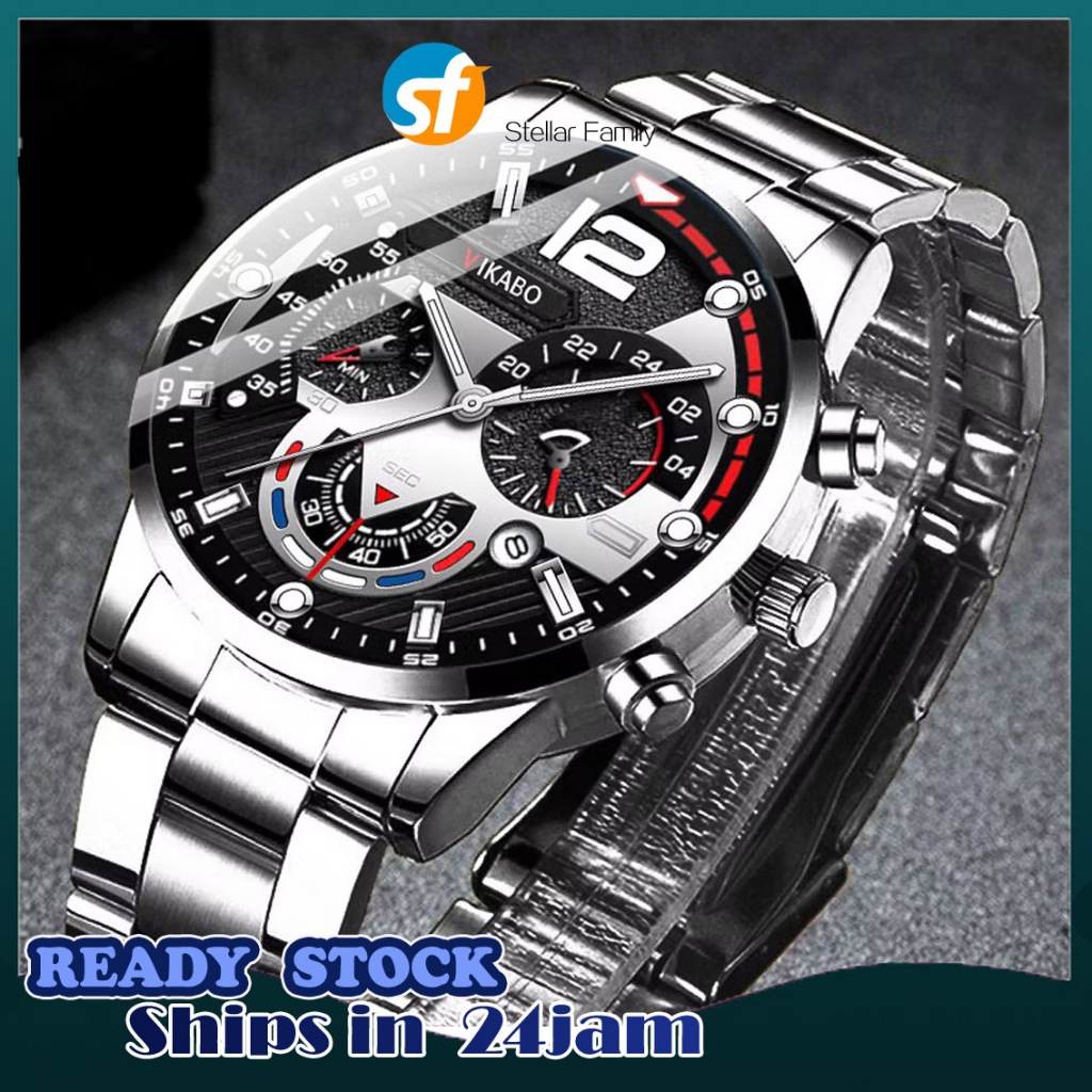 [Geneva] Jam Tangan Calendar Lelaki Fashion Business Men Quartz Watch ...