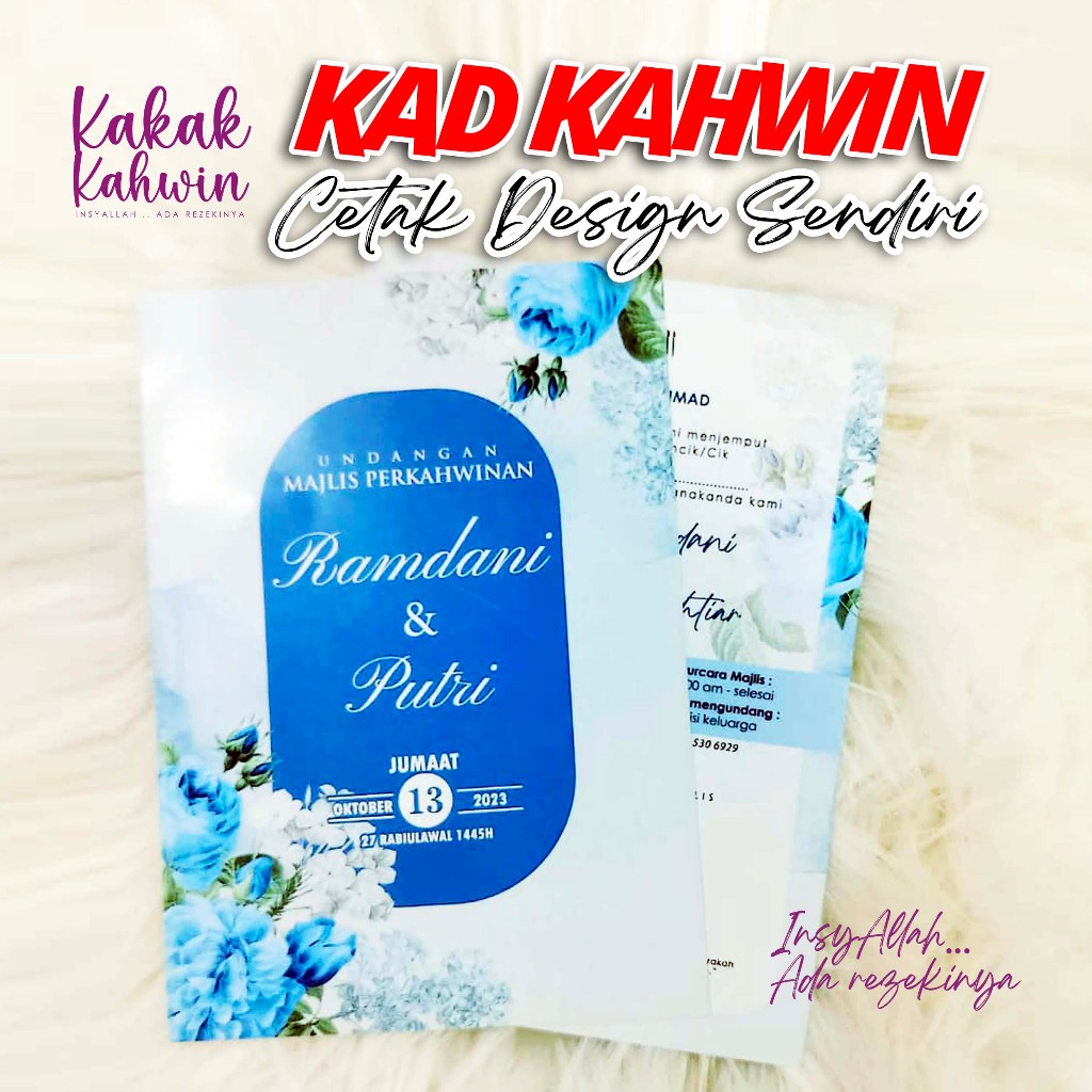 KAD KAHWIN DESIGN ANDA | CONFIRM CANTIK | PRINT SAHAJA | Shopee Malaysia