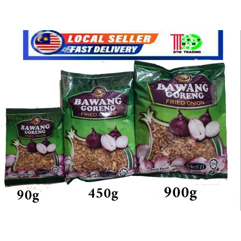BAWANG GORENG FRIED ONION MALAYSIA JELFY FOOD 90GM/450GM/900GM | Shopee ...