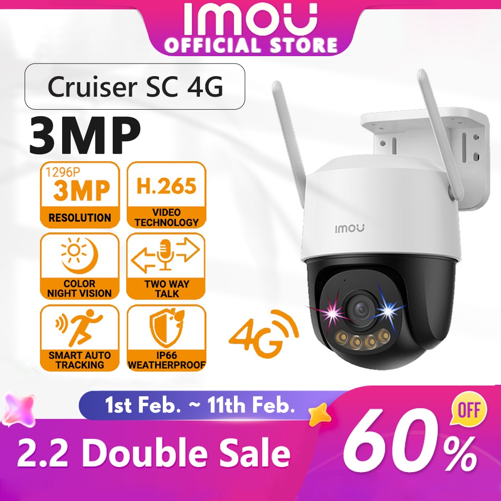 Imou Cruiser SC 4G LTE Network 3MP 2K 1296P Two Way Talk Motion ...