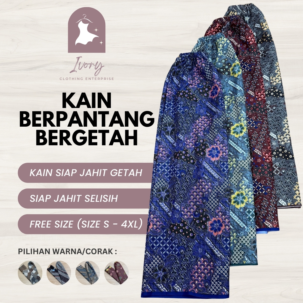 IVORY CLOTHING Kain Berpantang Bergetah / Confinement Sarong / Kain Batik Instant [4071 - 4074 ...