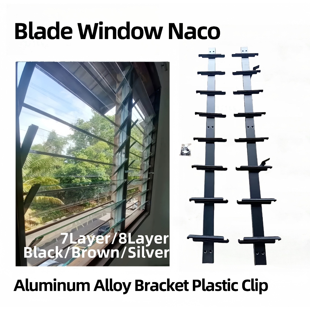 Tingkap Nako 6/7/8Layers Black Silver Brown Blade Window Naco Black ...