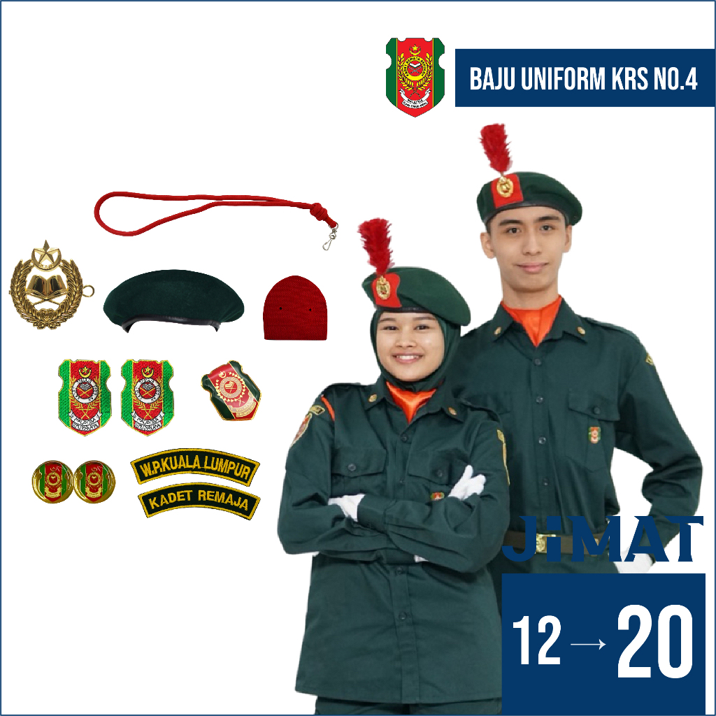 Baju Uniform Kadet Remaja Sekolah No.4 I Pakaian Seragam Kemeja ...
