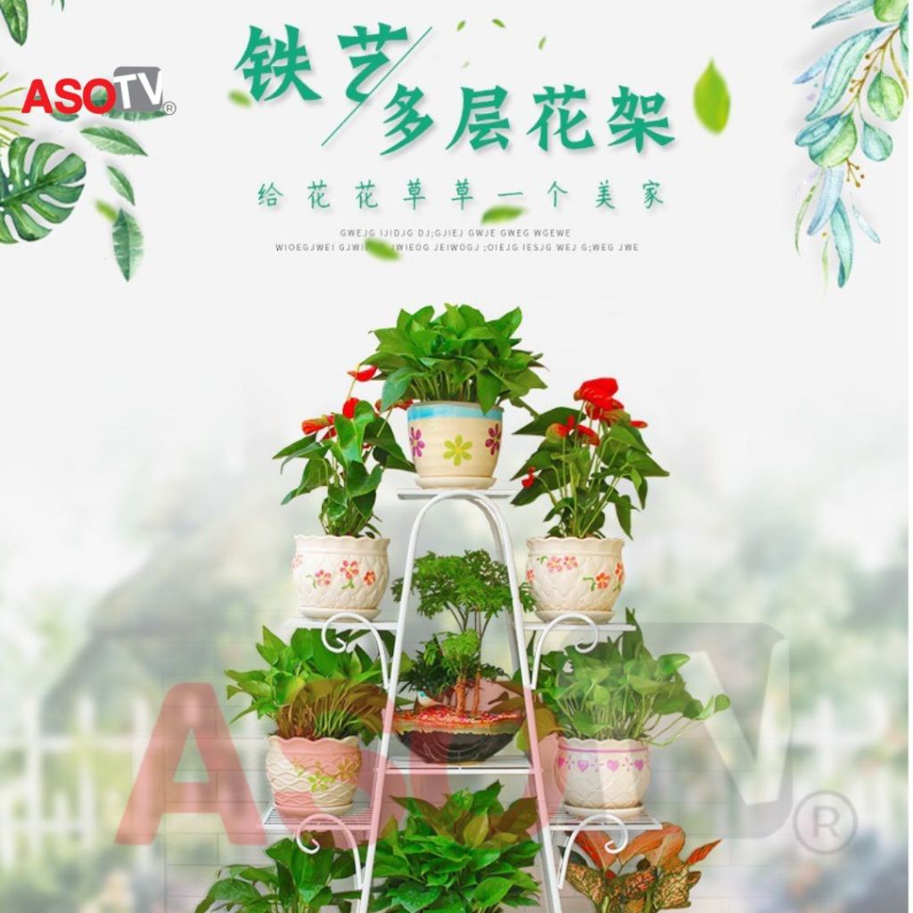 ASOTV® 9 Tier Flower Rack Pot Plant Stand 0149 Flower Pot Stand Outdoor ...