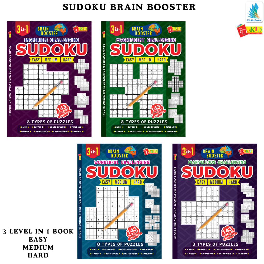 Brain Booster Sudoku - Sudoku - Easy Medium Hard - Puzzle - Challenging ...