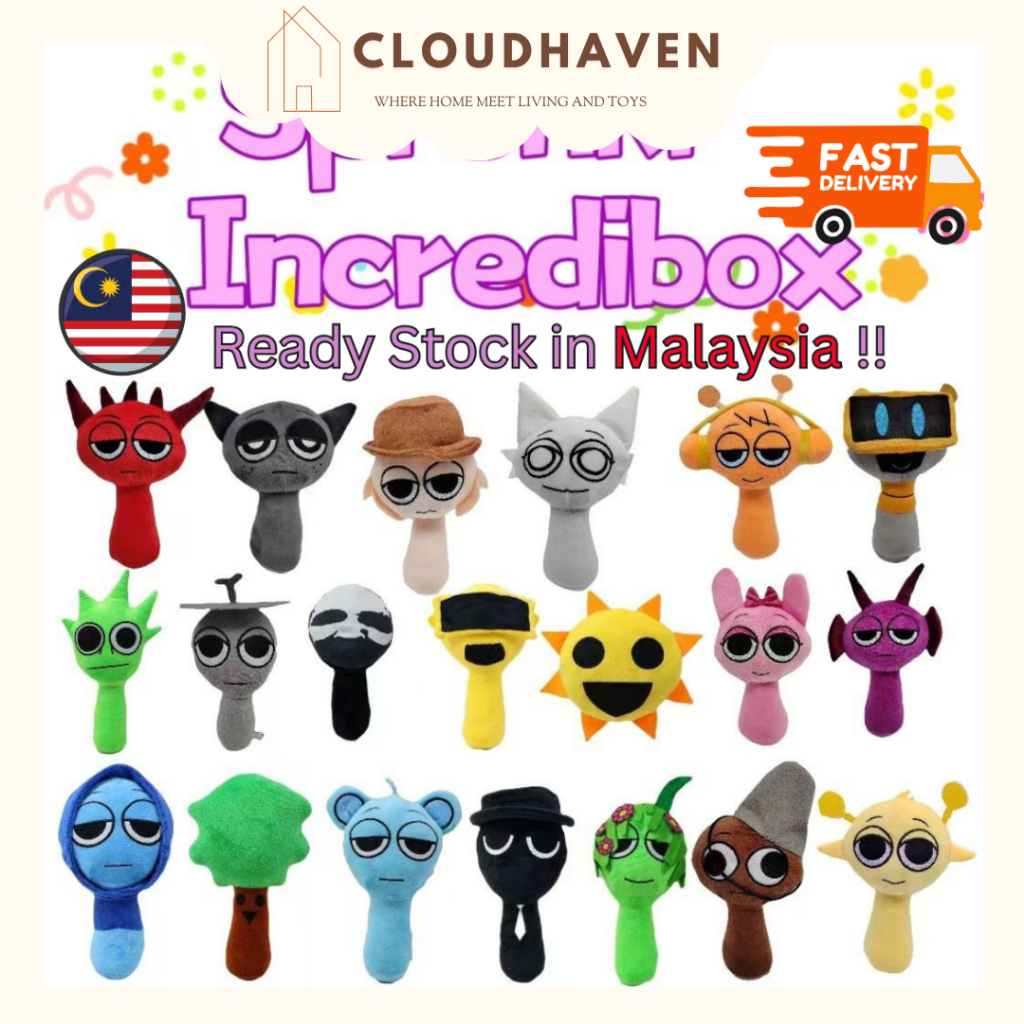 20CM Sprunki Doll Plush Sprunki Incredibox Game Figure Gray Wenda Oren ...