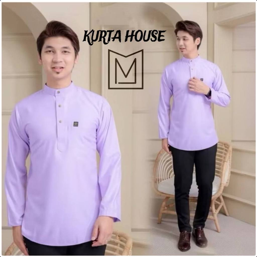 KURTA RAYA LELAKI (S-3XL) COTTON LENGAN PANJANG BERKOLAR | Shopee Malaysia