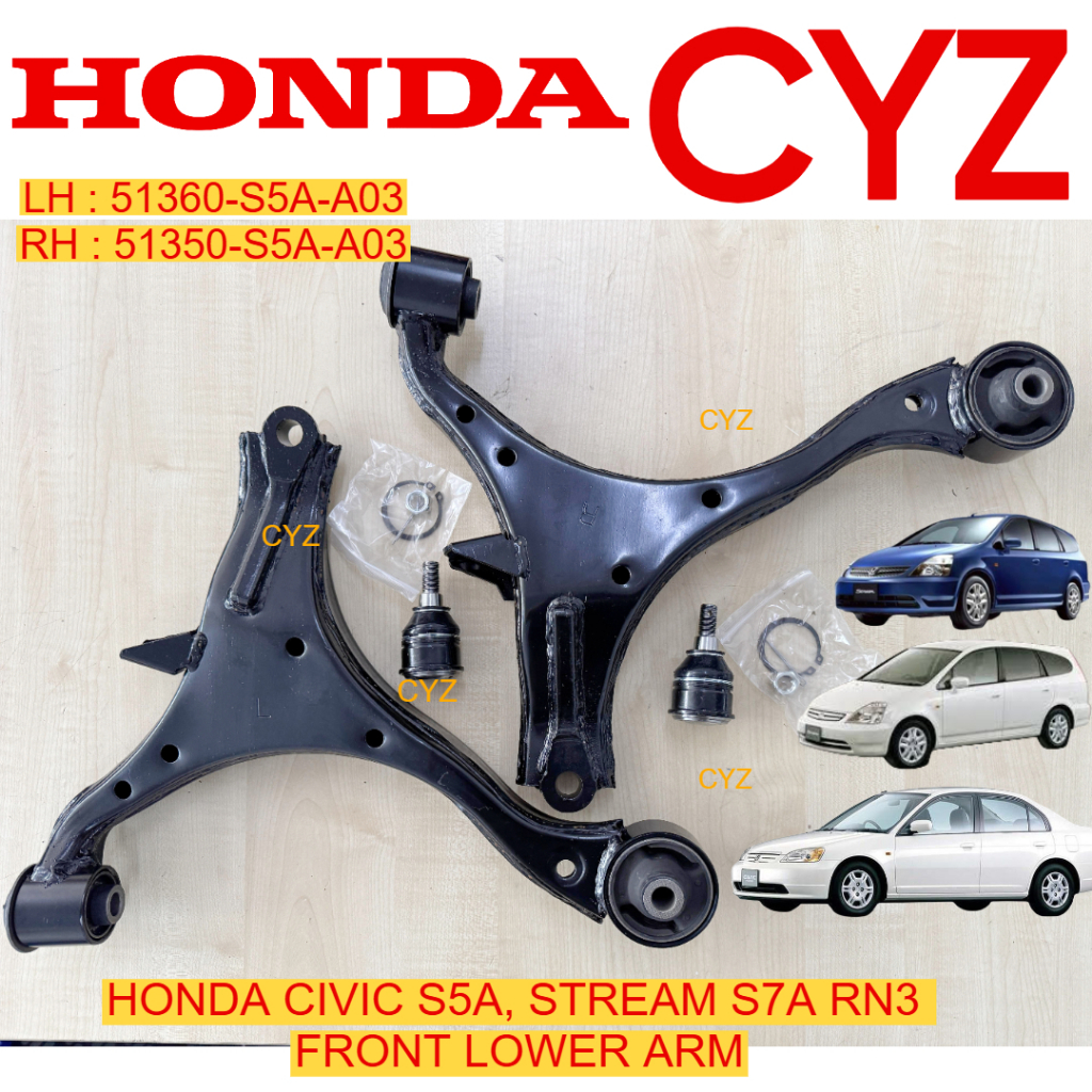 Front Lower Arm HONDA CIVIC S5A, STREAM S7A RN3 00Y (HONDA THAILAND ...