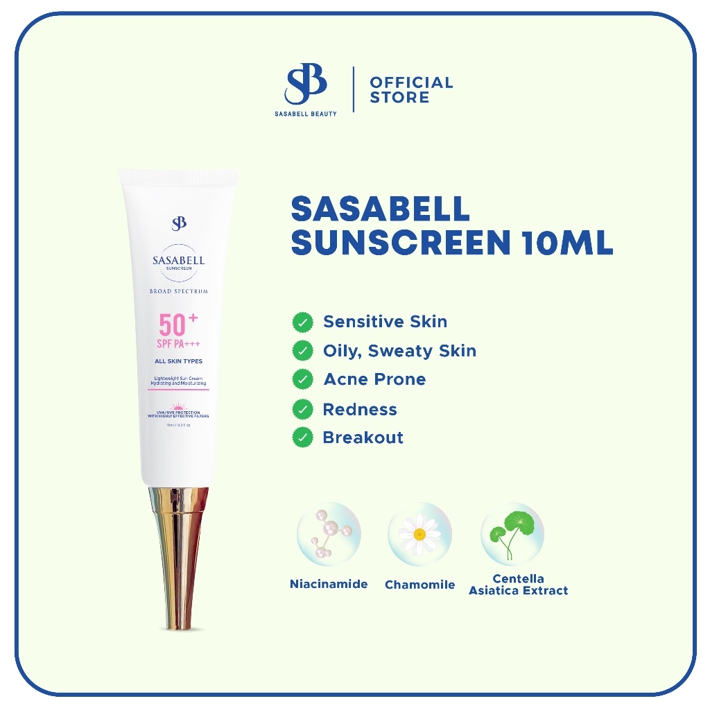 SASABELL : Sunscreen SPF50 PA+++ (Trial-10ML) | Shopee Malaysia