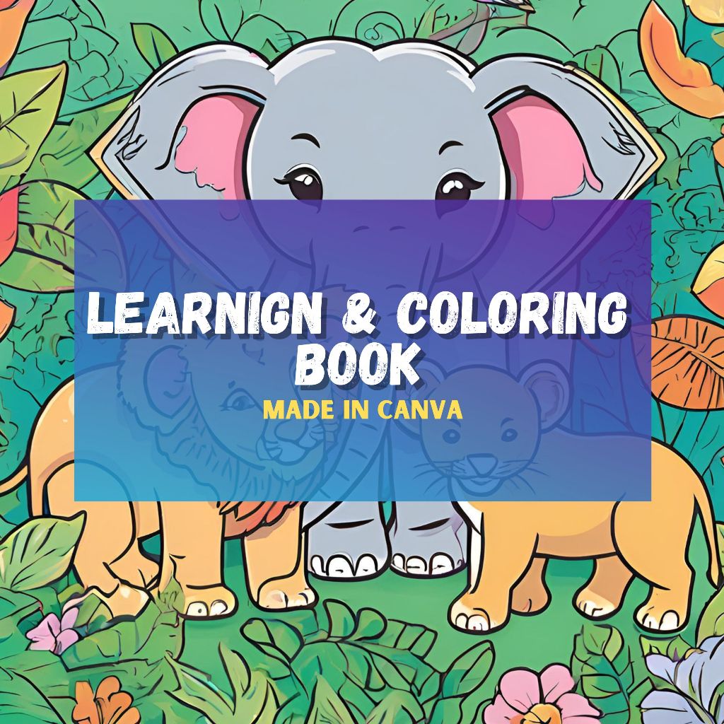 Learning & Coloring Animal Book, Buku Belajar & Mewarna Binatang ...
