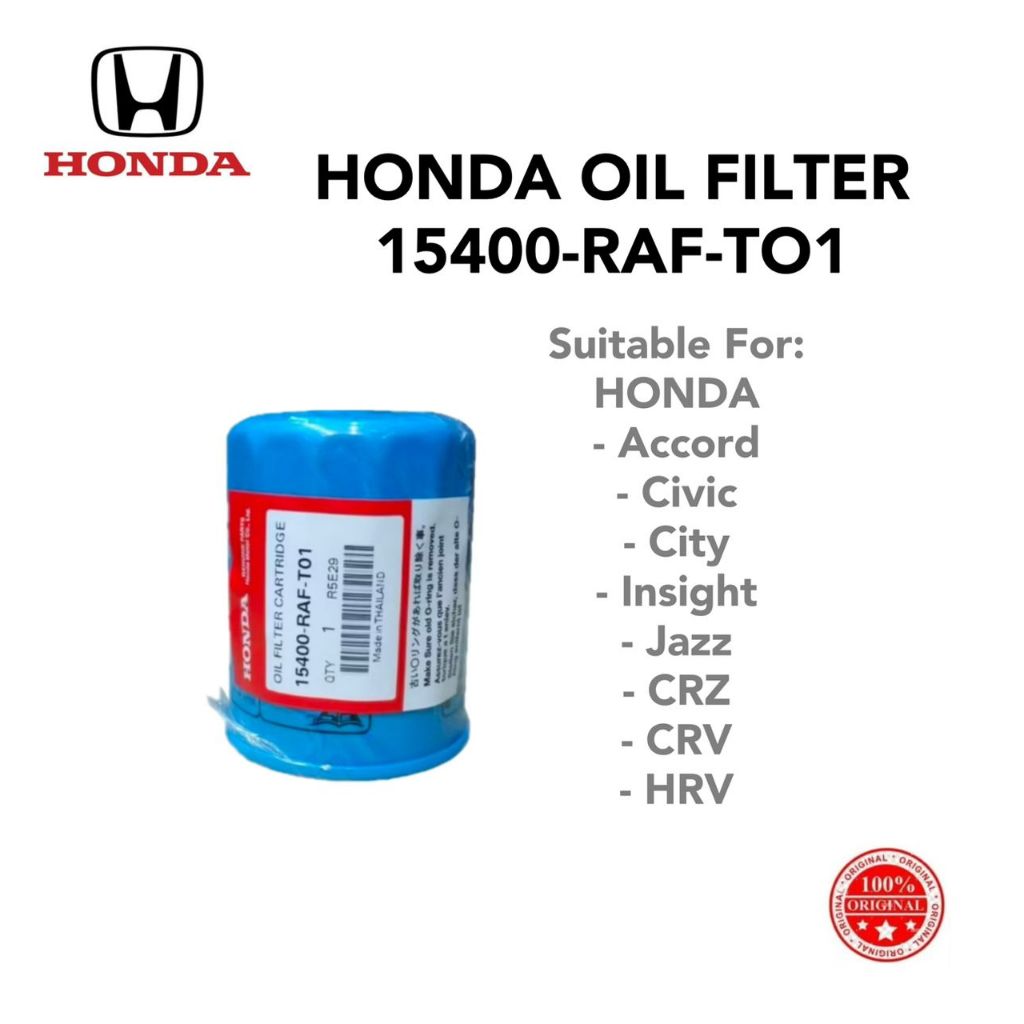 HONDA OIL FILTER 15400-RAF-T01 - HONDA ACCORD/ CITY/ CIVIC/ INSIGHT ...