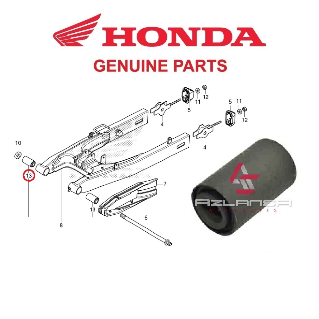 Bush Swingarm Pivot Rubber ( 52147-K56-V50 ) RS150R V1 V2 V3 & RS-X V1 ...
