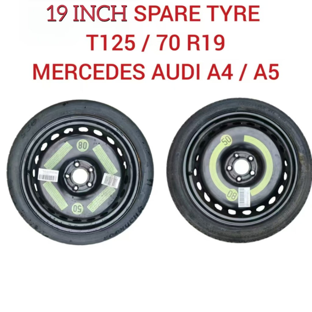 Spare Tyre/Tire Tayer Ganti 19 Inch Inci 5H PCD112 ( T125/70 R19 ) For ...