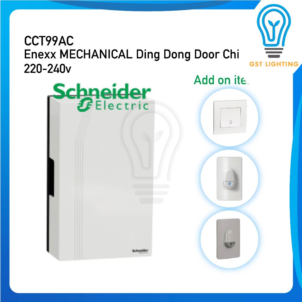 Schneider CCT99AC Wired Door Bell 220-240V Loceng Ding Dong/ Kavacha ...