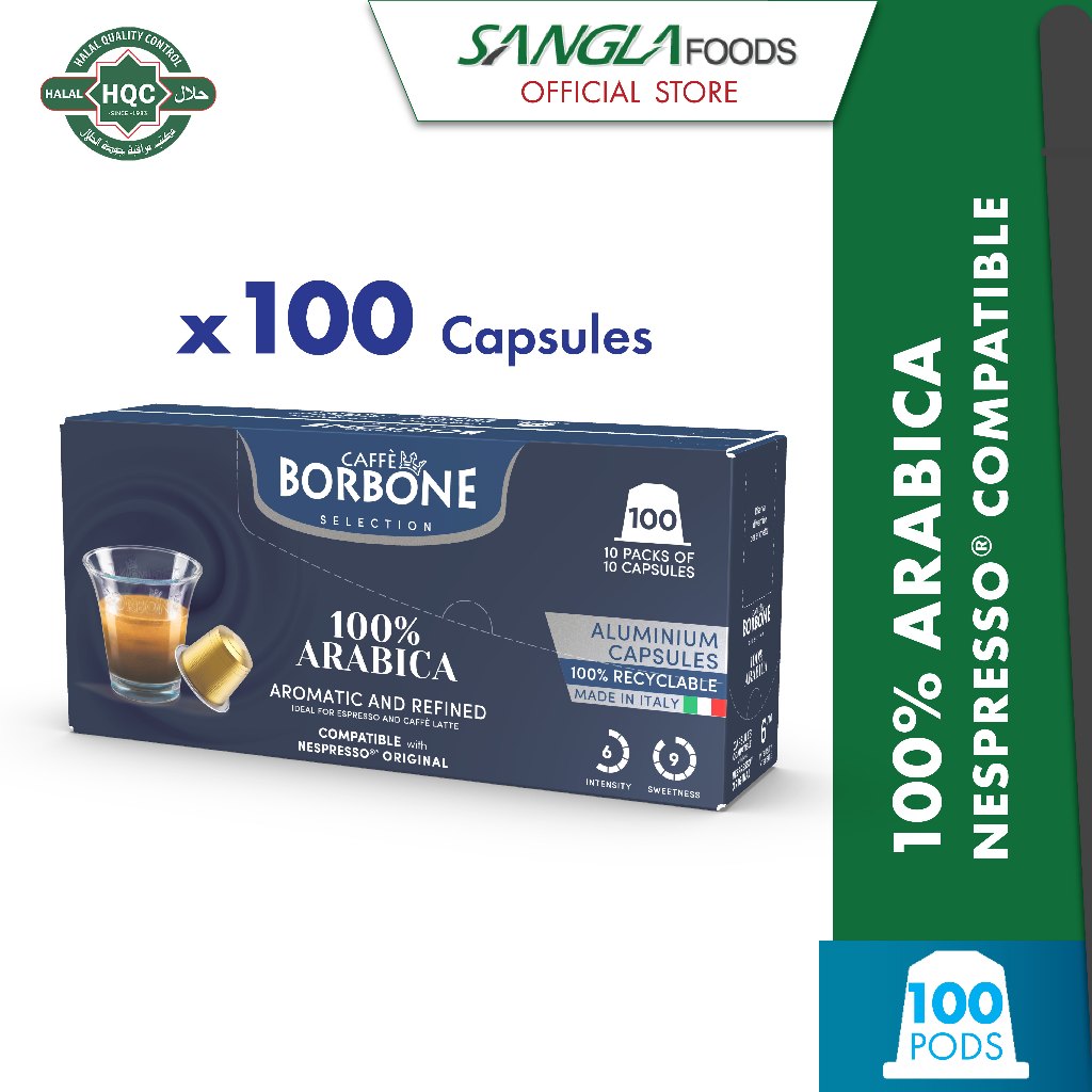 Caffe Borbone 100% Arabica Nespresso® Compatible Aluminium Espresso ...