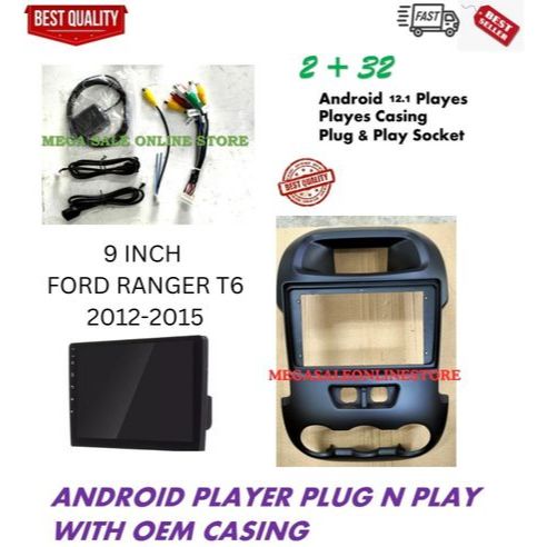 FORD RANGER T6 2012 - 2015 9 INCH android player IPS Screen PLUG N PLAY ...