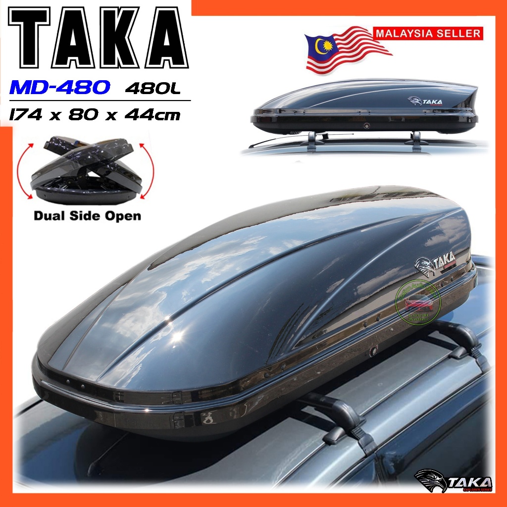 TAKA MD-480 Car Roof Box [Explorer Series] [XXL Size] [Glossy Black ...