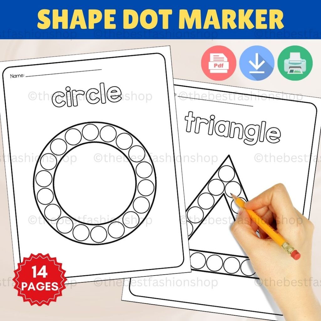 A033 [PDF] Shapes Dot Marker Worksheet Printable Activity Pages ...