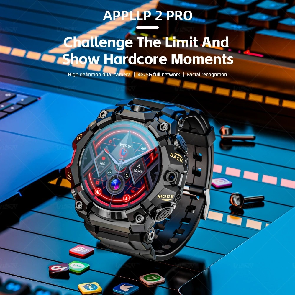 LOKMAT Smartwatch APPLLP 2 PRO Support SIM Card Dual Camera GPS Wifi ...