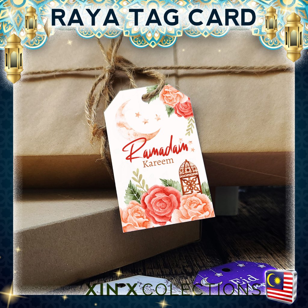 Tag card Hari Raya Aidilfitri Ramadan Kareem Gift Label Kad | Shopee ...