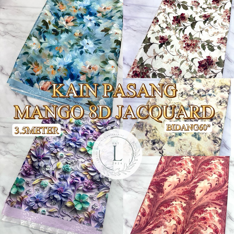 Kain Pasang Mango 8D Jacquard / Bidang60" / 3.5Meter / Kain baru 2025 ...