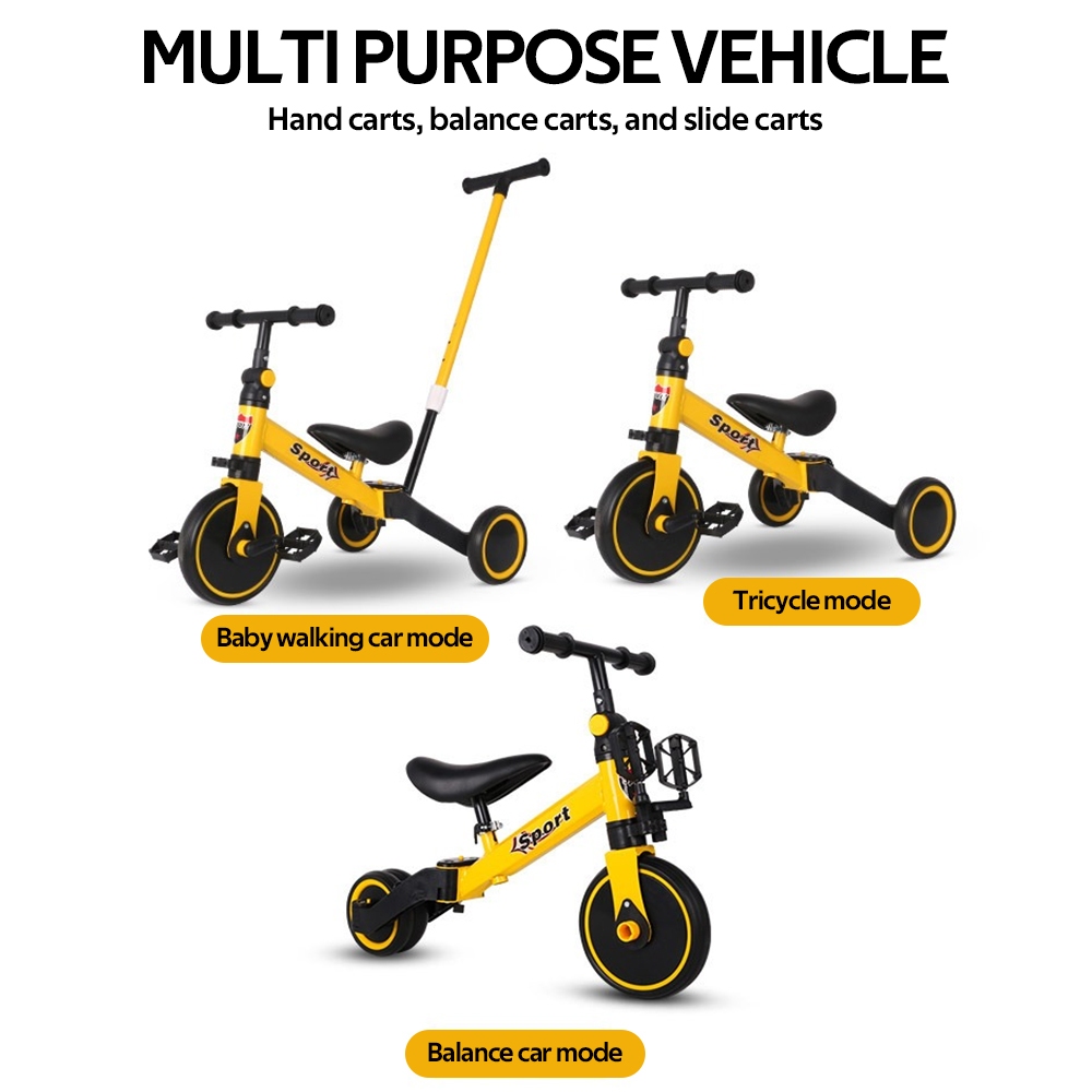 New Kids 4-in-1 Baby Tricycle With Push Handle Kids Bycycle Stroller ...