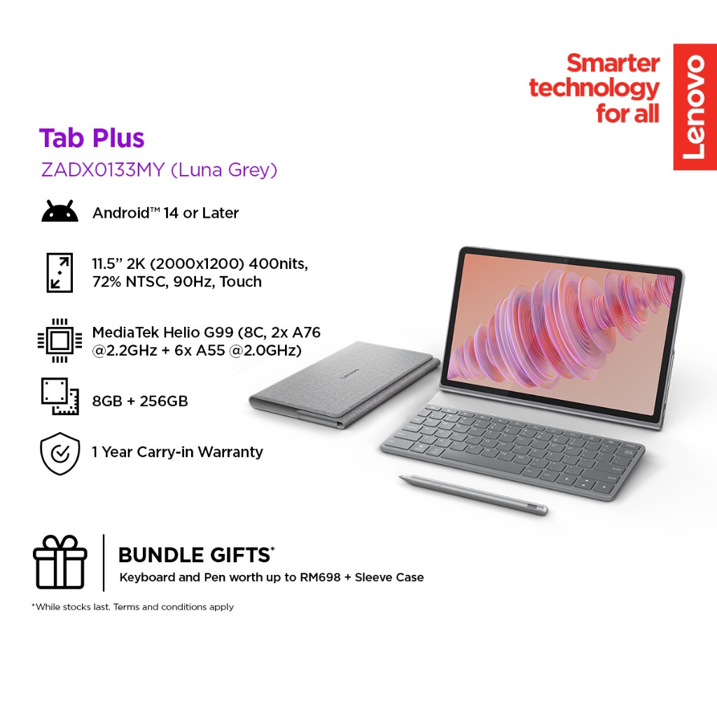 LENOVO TB351FU TAB PLUS ZADX0133MY MEDIATEK HELIO G99/8GB+256GB/11.5 ...