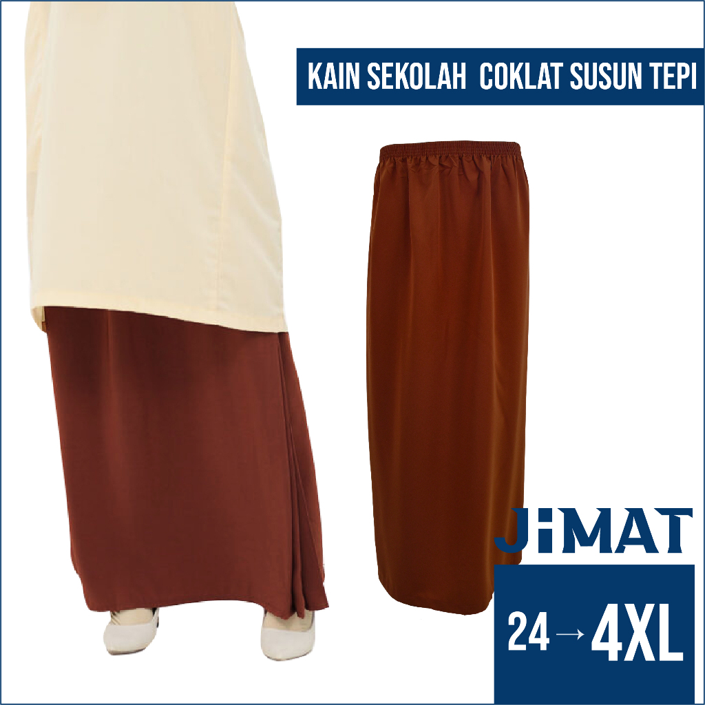 Kain Kurung Coklat Sekolah MRSM Licin Susun Tepi | Baju Sekolah Agama ...